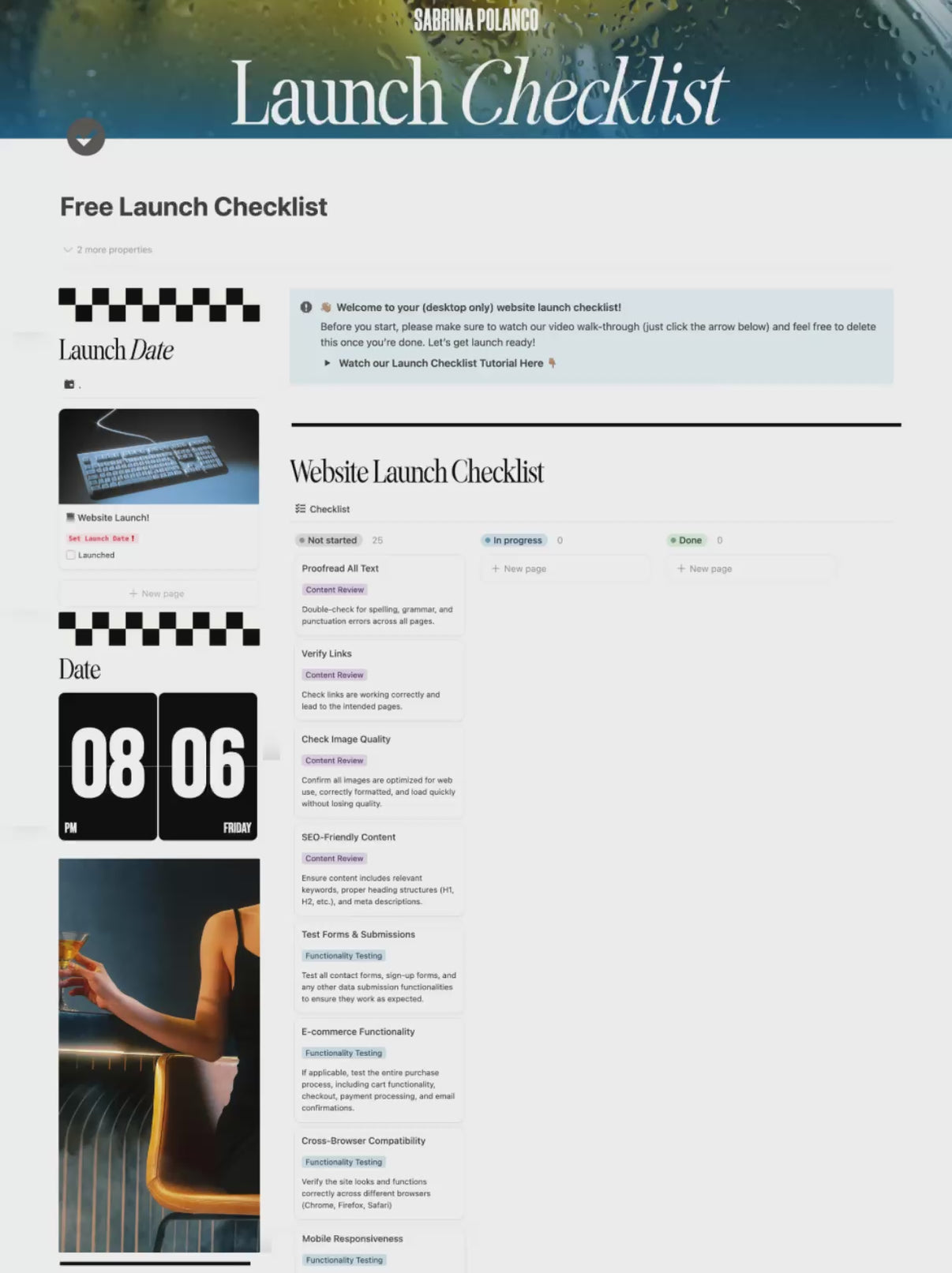 Launch Checklist – Sabrina Polanco